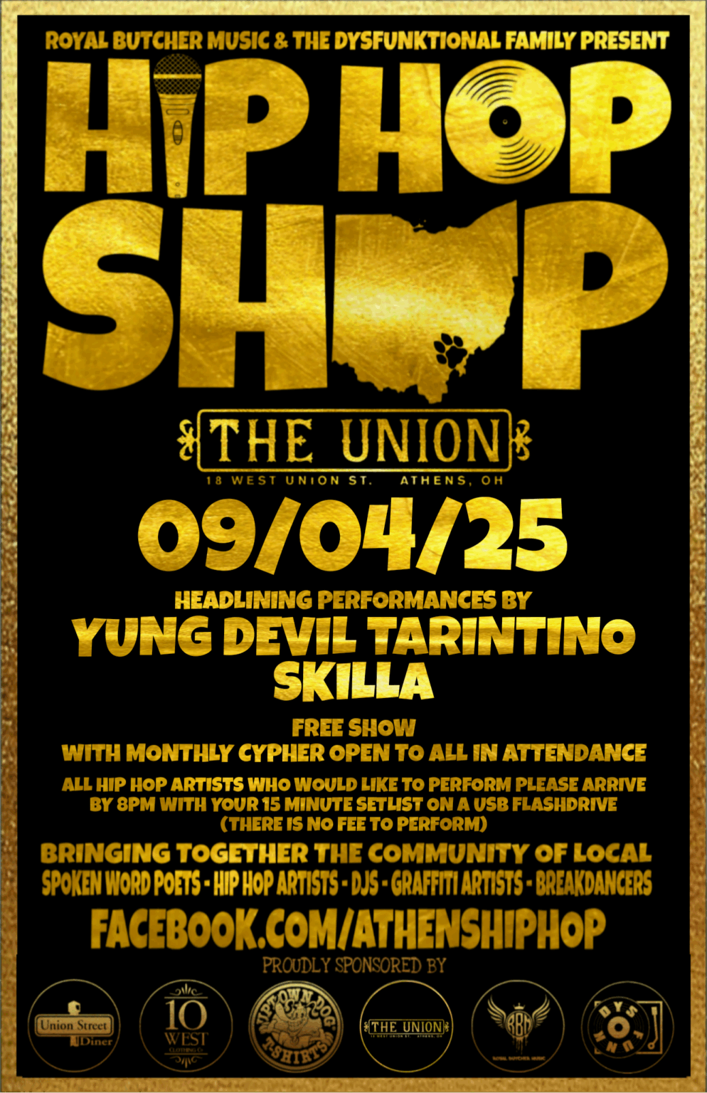 HIP HOP SHOP - The Union Bar | 18 W. Union | Athens, Ohio
